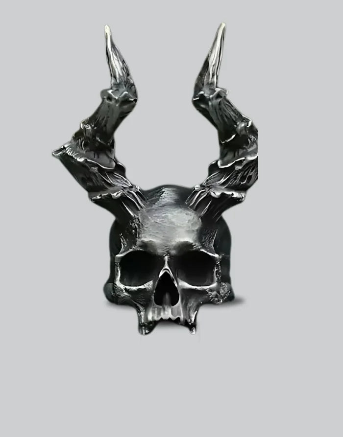 Horned Skull Ring | Techwear