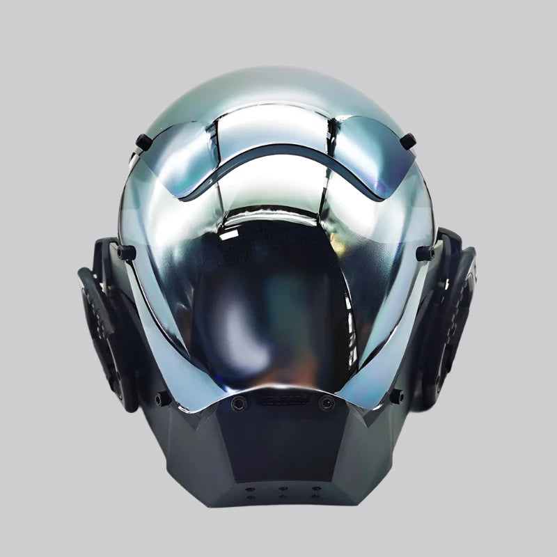 Silver Cyberpunk Helmet | Techwear