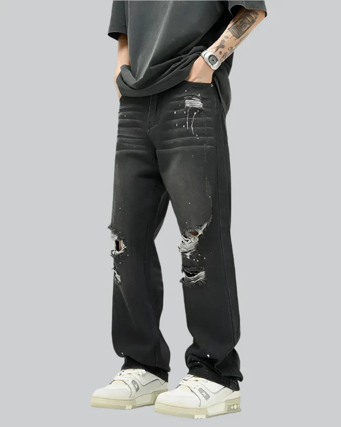 Y2K Paint Splash Jeans | Techwear