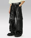 Y2K Pants Black PU Leather | Techwear